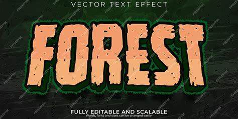 Premium Vector Forest Green Text Effect Editable Tree And Nature Text