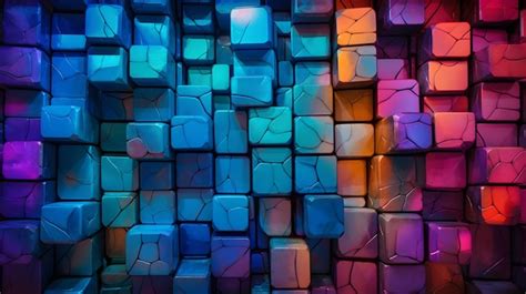 Premium AI Image Abstract Background With Colorful Cubes