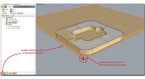 Cnc Milling Basic Stock Setup In Rhinocam Soad Labs And Workshops