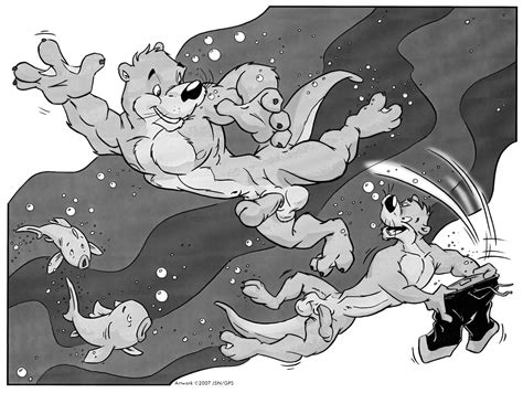 Rule 34 2007 Cooner Fish Gay Male Muscles Nude Otter Sheath Swimsuit