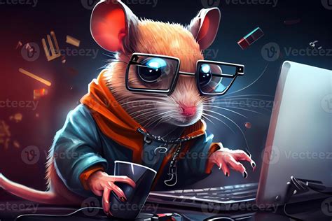 Hacker Mouse Working Job Profession Illustration Ai Generated 22579621