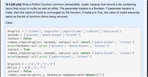 Solved Q 2 30 Pts Write A Python Function