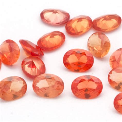 Orange Lab Created Padparadscha Etsy