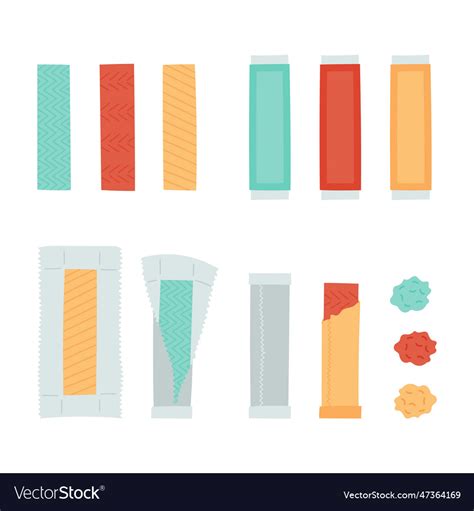 Cartoon Bubble Gum Set Royalty Free Vector Image