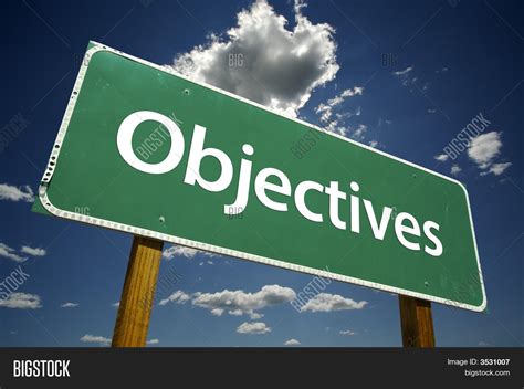 Objectives Road Sign Image And Photo Free Trial Bigstock