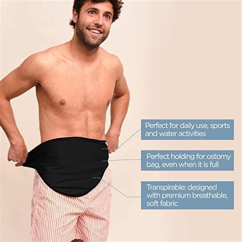 Ostomy Belt Black To Cover Ostomy Bag Ame4retail