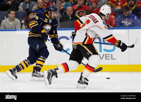 Buffalo Sabres Forward Matt Moulson 26 And Calgary Flames Defenseman