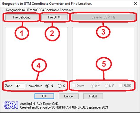AutoLISP TH Manual Geographic To UTM Coordinate Converter