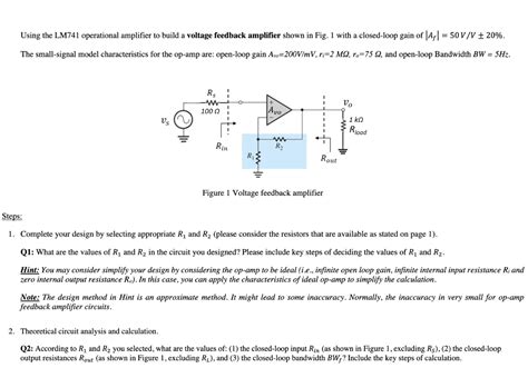 Solved Using The Lm741 ﻿operational Amplifier To Build A