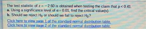 solved the test statistic of z 2 60 is obtained when