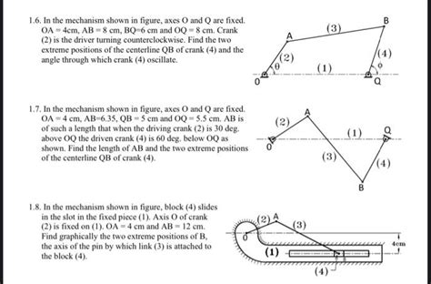 1 6 In The Mechanism Shown In Figure Axes O And Q Chegg Com
