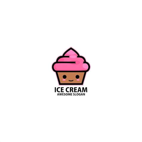 Premium Vector Cute Ice Cream Logo Design Mascot