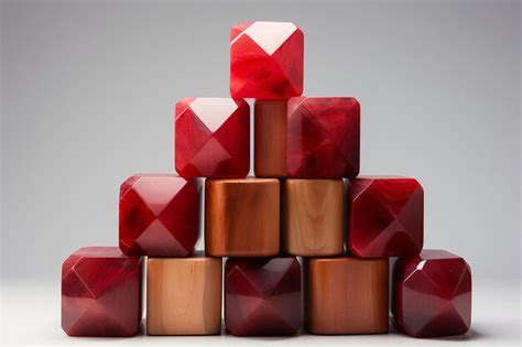 Premium Ai Image Cluster Of Red Blocks