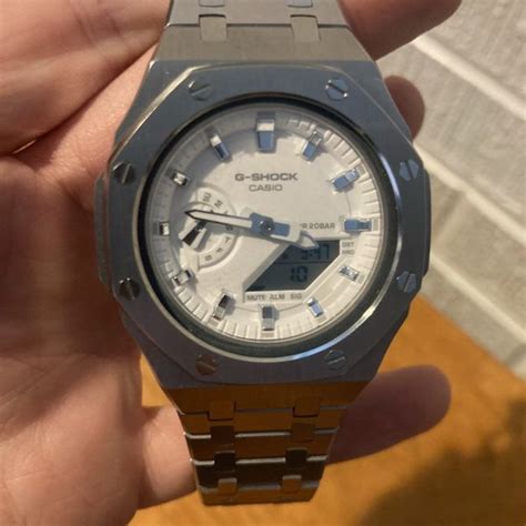 For Sale White Mini Casioak W Full Metal Mod 140 Usd Gma S2100 Watchcharts Marketplace
