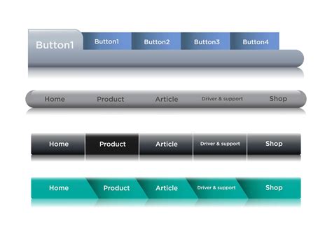 Set Of Navigation Bar Templates With Black Hover Button 11844096 Vector