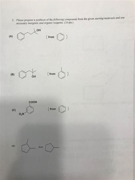 Solved Please Propose A Synthesis Of The Following Compounds