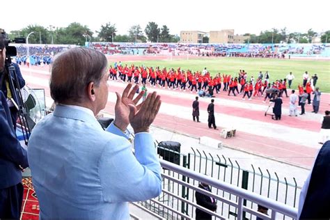 Prime Minister Muhammad Shehbaz Sharif Inspecting The March Past During