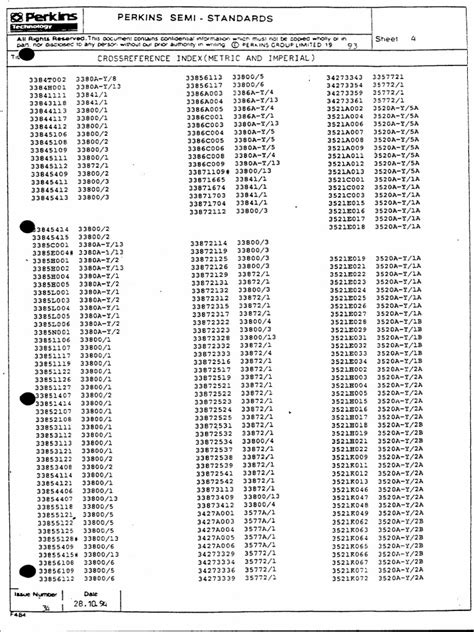 Sheet4 Index Imperial And Metric Pdf