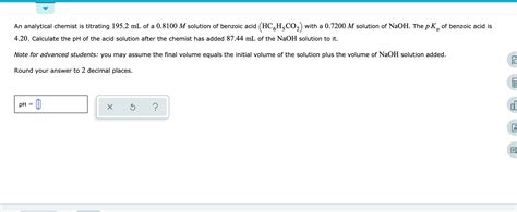 Solved An Analytical Chemist Is Titrating 195 2mL Of A Chegg