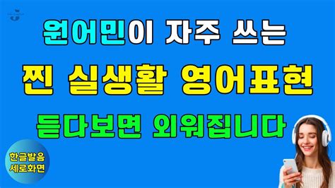 풀영상 쉽고 짧지만 활용도 높은 원어민이 자주 쓰는 찐 실생할 영어표현 영어반복듣기 영어회화 하루에 딱 30분