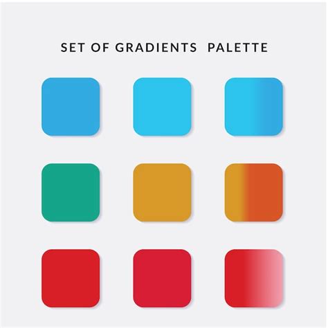 Premium Vector Set Of Gradient Colour Palette Catalog Samples In Rgb Hex
