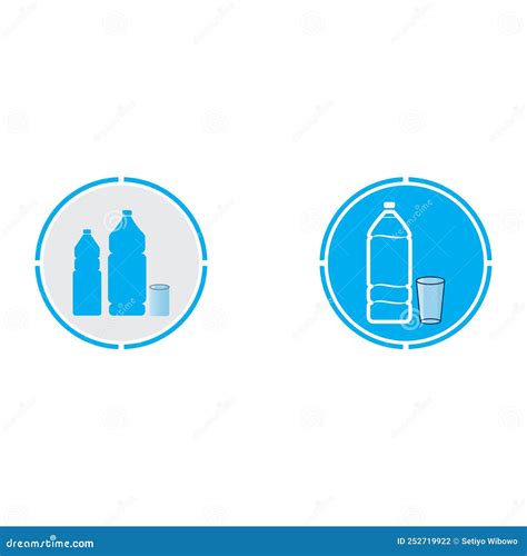 Plastic Bottle And Glass Vector Icon Stock Vector Illustration Of