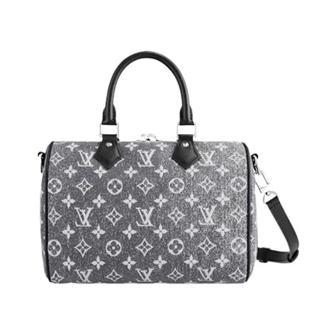 루이비통 스피디 반둘리에 데님 자카드 그레이 M LOUIS VUITTON 슈프라이즈