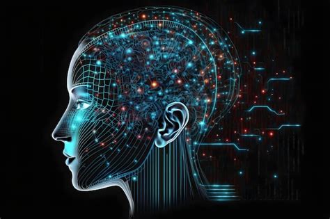Premium Ai Image Head With Binary Code Generative Ai