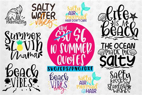 Big Summer Svg Bundles 10 Svg EPS DXF PNG Cut File By CoralCuts