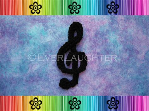 Crochet Pattern Treble Clef Musical Note Applique Detailed Etsy
