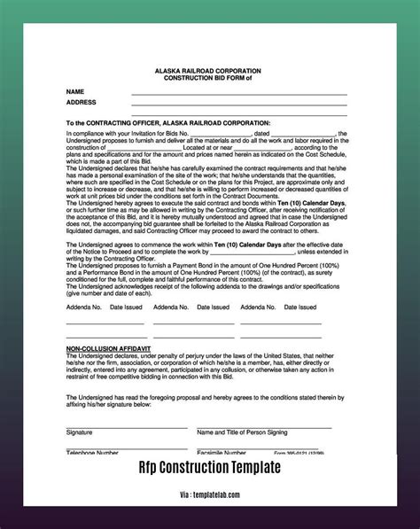Rfp Construction Template A Guide To Effective Procurement Wave Sold