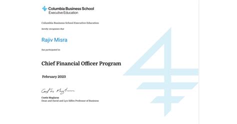 Chief Financial Officer Program • Rajiv Misra • Rajiv Misra Chief