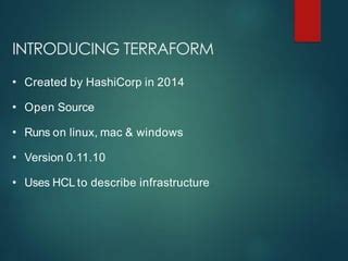 Introduction To IAC And Terraform PDF Cloud Computing Internet