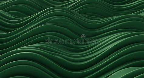 Abstract Green Wavy Background With Smooth Surface And Rhythmic Flow Stock Illustration