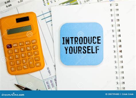 Sticky Note With The Text Introduce Yourself On Office Desk Self