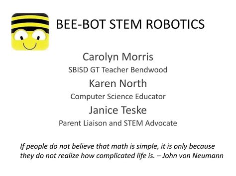 Ppt Bee Bot Stem Robotics Objective Prepare And Network Powerpoint