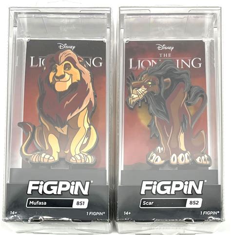 Figpin Disney The Lion King Mufasa 851 And Scar 852 Collectible Pins