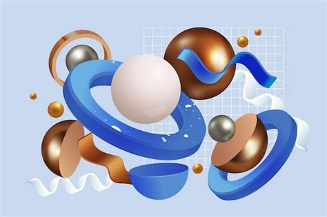 그라데이션 3d 기하학적 배경 무료 벡터