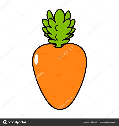 Cute Funny Carrot Waving Hand Character Vector Hand Drawn Traditional
