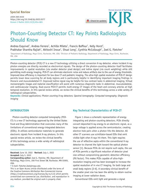 PDF Photon Counting Detector CT Key Points Radiologists Should Know