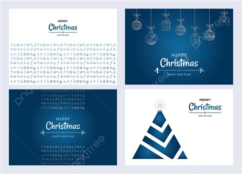 손으로 그린 낙서 요소 컬렉션 벡터 일러스트와 함께 메리 크리스마스와 새해 복 많이 받으세요 포스터 또는 인사말 카드 디자인 템플릿 Psd 다운로드 디자인 자료 다운로드