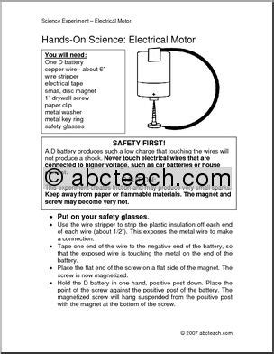 Science Project Electrical Motor Upper Elem Abcteach