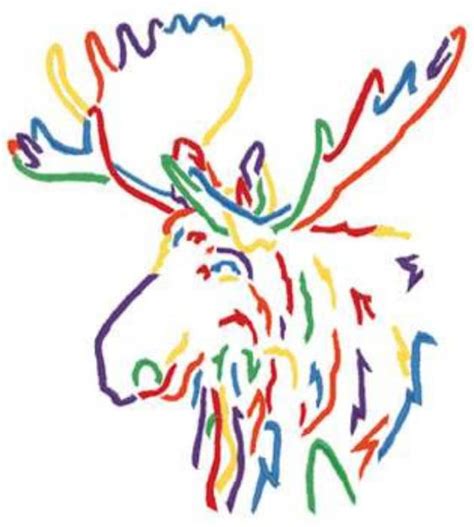 Small Moose Head Outline Machine Embroidery Design Embroidery Library