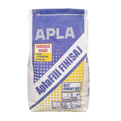 Glet De Ciment Alb Aplafill Pentru Finisaj Interior Alb 5 Kg