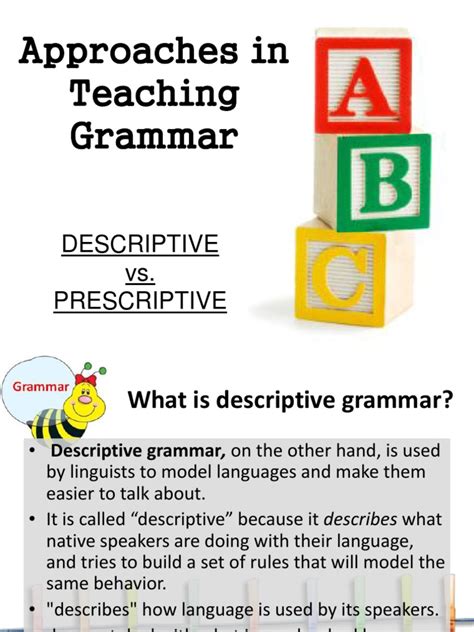 Descriptive Vs Prescriptive English Language Grammar