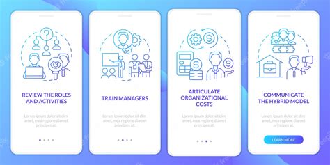 Premium Vector Steps To Transformation Blue Gradient Onboarding Mobile App Screen