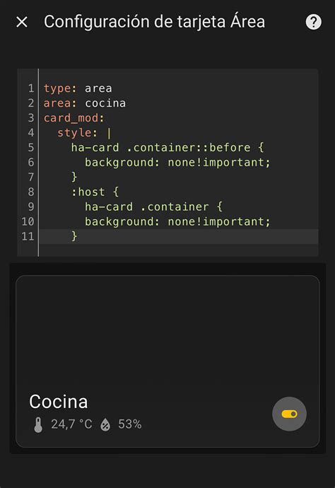 Area Card Background Removal Frontend Home Assistant Community