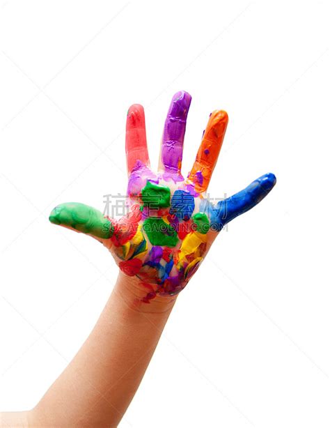 涂料 指画 手印 学龄前 艺术 学龄前儿童 水平画幅 可爱的 嬉戏的 手艺图片素材下载 稿定素材