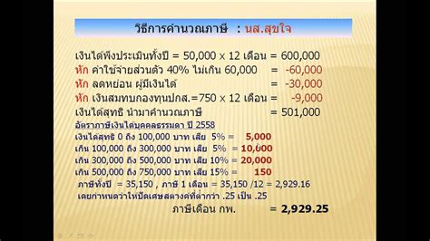 สอนการใช้โปรแกรมเงินเดือนsmartbiz 17 วิธีการคำนวณภาษีเงินได้บุคคลธรรมดา