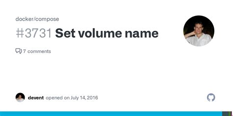 Set Volume Name Issue Docker Compose GitHub
